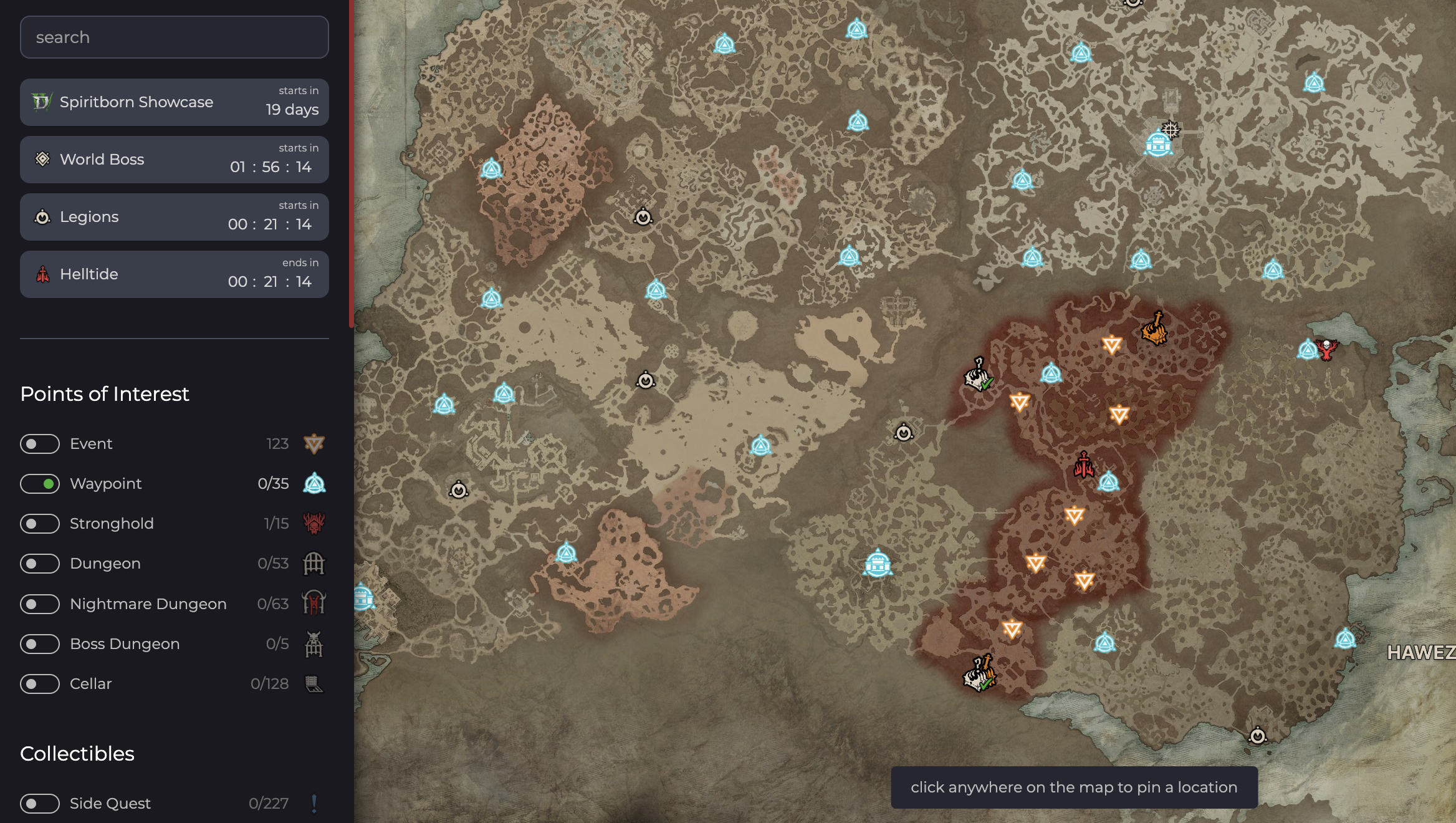 Diablo 4 Interactive Map - Find Altars, Dungeons, Side Quests & More